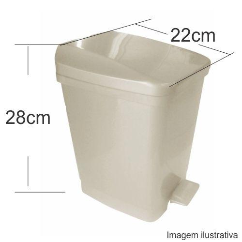 LIXEIRA PLÁSTICA QUADRADA COM PEDAL 9 LITROS BRANCO - METASUL