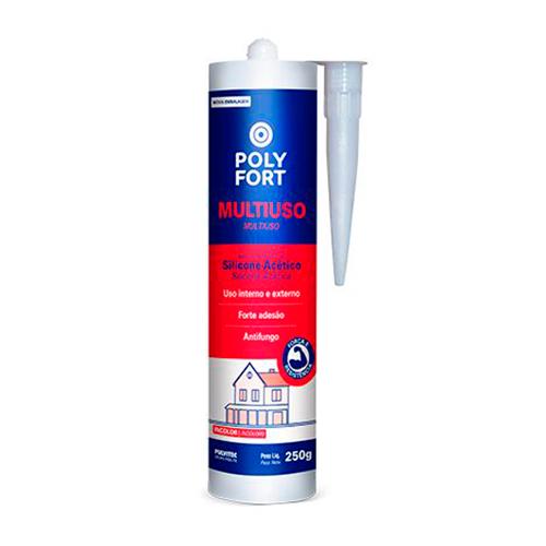 SILICONE ACÉTICO INCOLOR POLYFORT MULTIUSO 250 GRAMAS - PULVITEC