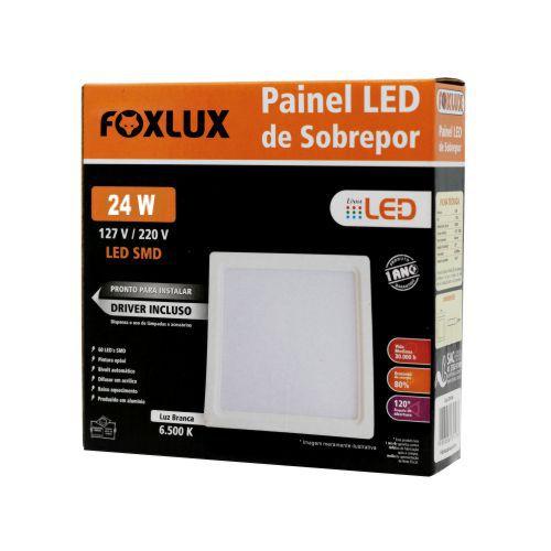 PAINEL LED QUADRADO SOBREPOR 24 WATTS 6500K - FOXLUX