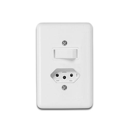 CONJUNTO INTERRUPTOR SIMPLES + TOMADA 20A - LINHA STYLUS - ILUMI CONJUNTO INTERRUPTOR SIMPLES + TOMADA 20A - LINHA STYLUS - ILUMI