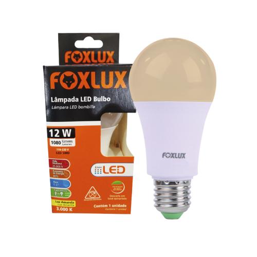 LÂMPADA LED A60 12 WATTS - 3000K - BIVOLT - FOXLUX