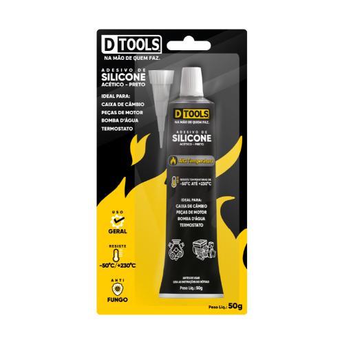SILICONE ALTA TEMPERATURA PRETO 50 GRAMAS - DTOOLS