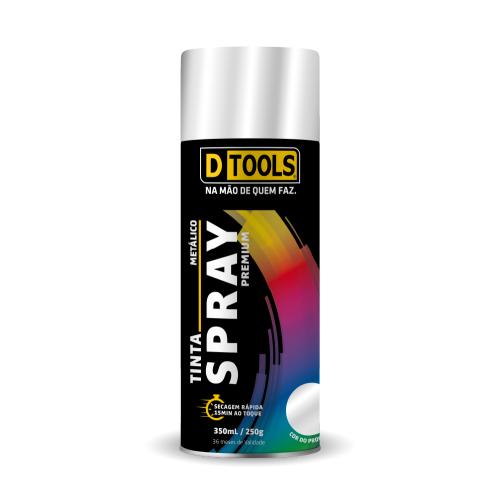 SPRAY PREMIUM METÁLICO CROMADO 350ML - DTOOLS